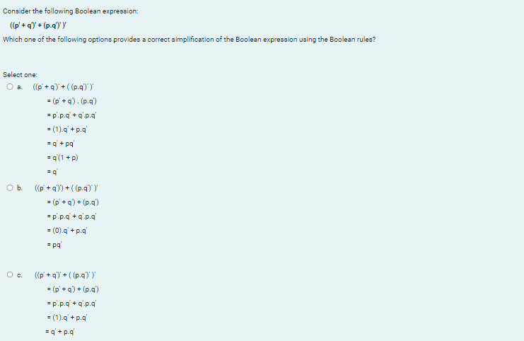 Solved Consider the following Boolean expression: | Chegg.com
