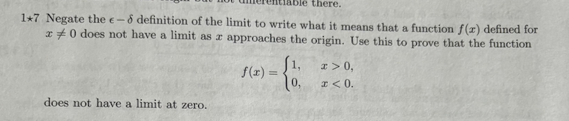 Solved 1***7 ﻿Negate the εlon-δ ﻿definition of the limit to | Chegg.com