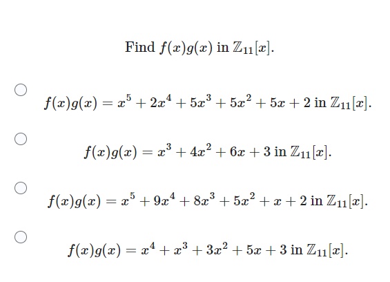 Solved Let f(x)=x2+6x+1 and g(x)=x3+3x2+2. Find f(x)+g(x) in | Chegg.com