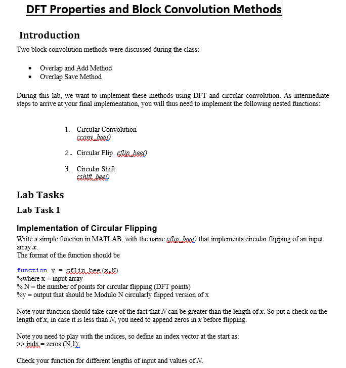 DFT Properties and Block Convolution Methods | Chegg.com