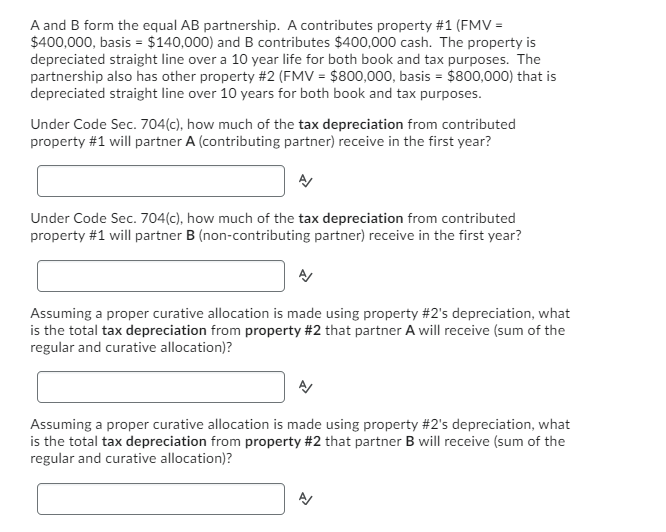Solved A and B ﻿form the equal AB ﻿partnership. A | Chegg.com
