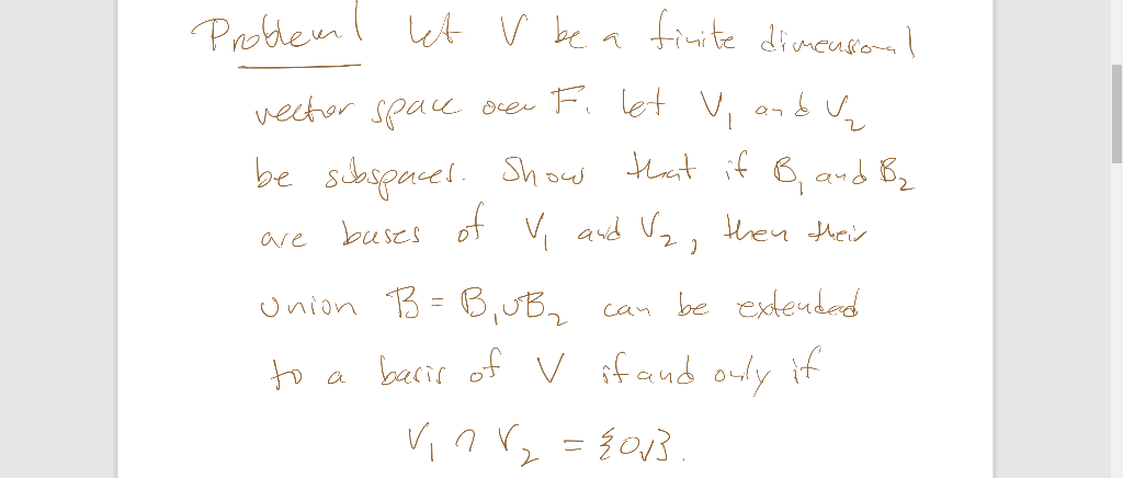 Solved 1 Problem! let v be a finite dimensional vector space | Chegg.com