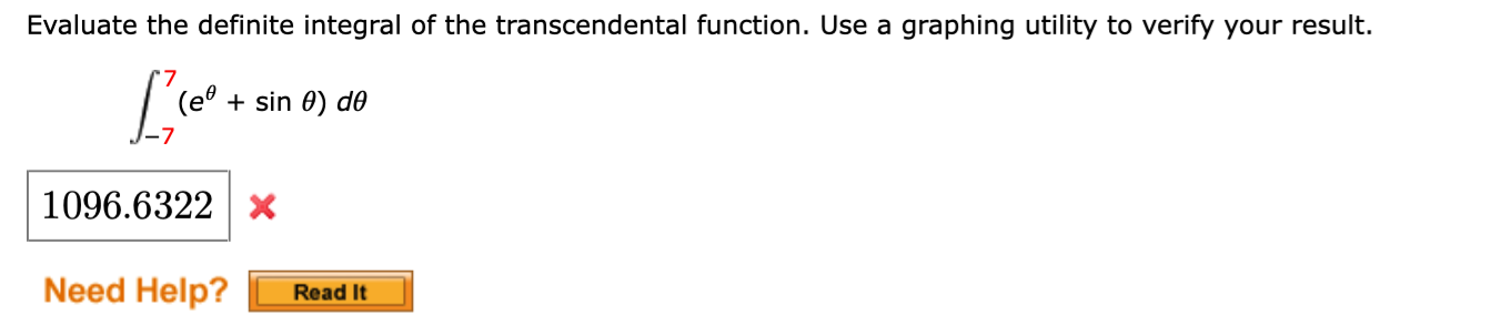 Solved Evaluate the definite integral of the transcendental | Chegg.com