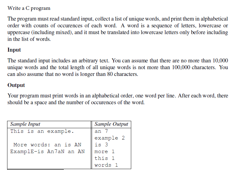 Write A C Program He Program Must Read Standard Chegg