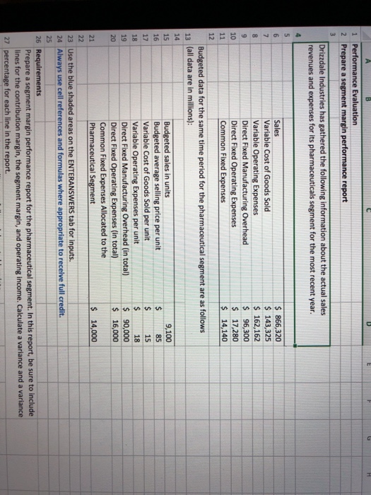 Solved 2 Prepare a segment margin performance report | Chegg.com