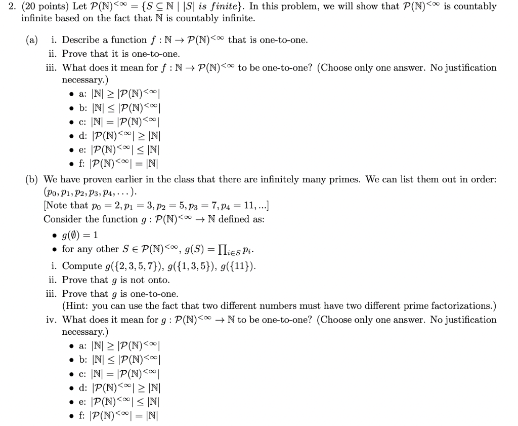 Solved (20 points) Let P(N)