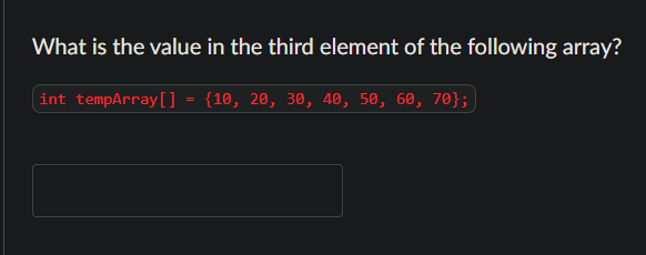Solved What is the value in the third element of the | Chegg.com