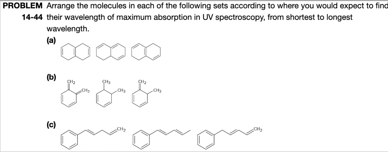 Solved Arrange the molecules in each of the following sets | Chegg.com