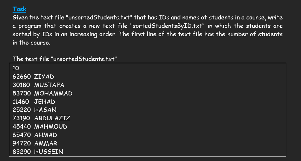 Solved Code In Java Please The Output Text File Should 8119