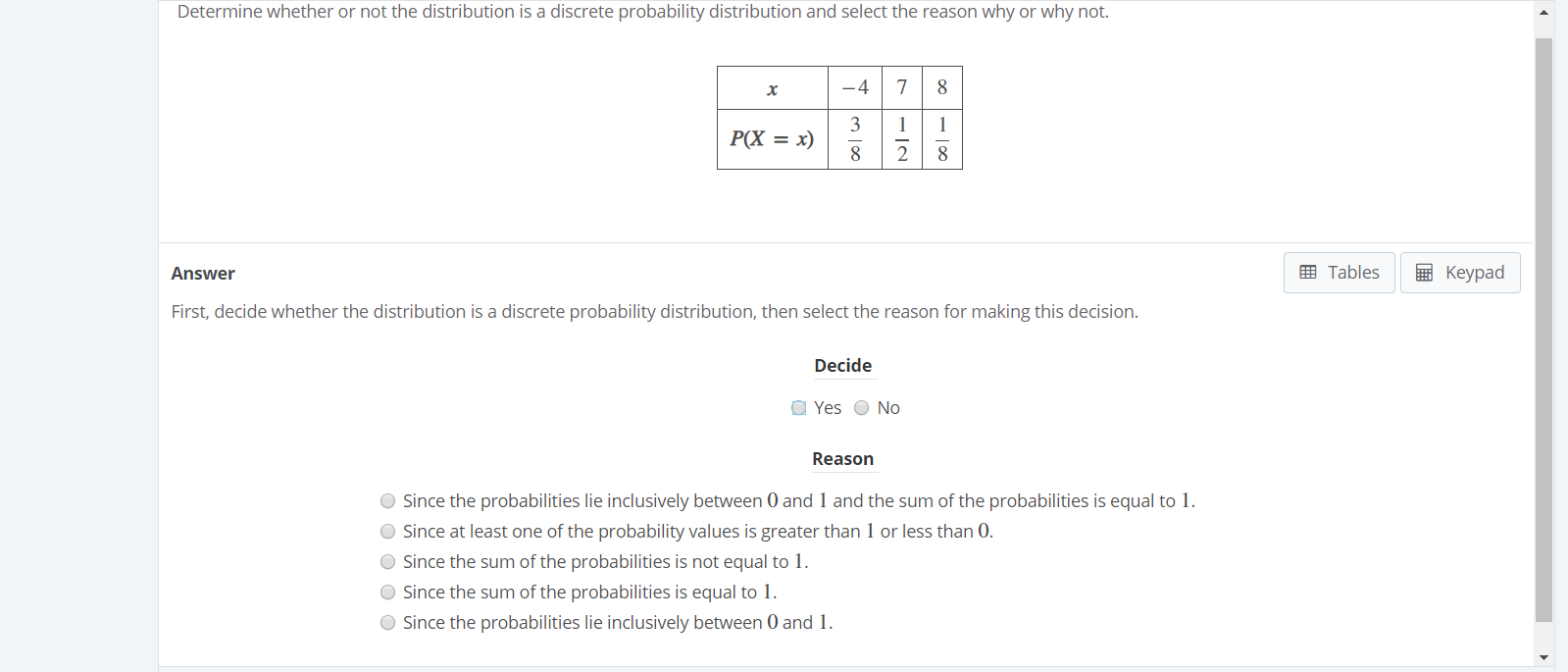 Solved Determine whether or not the distribution is a | Chegg.com