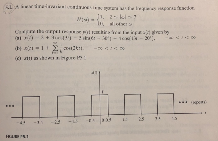 Solved 5 1 A Linear Time Invariant Continuous Time System