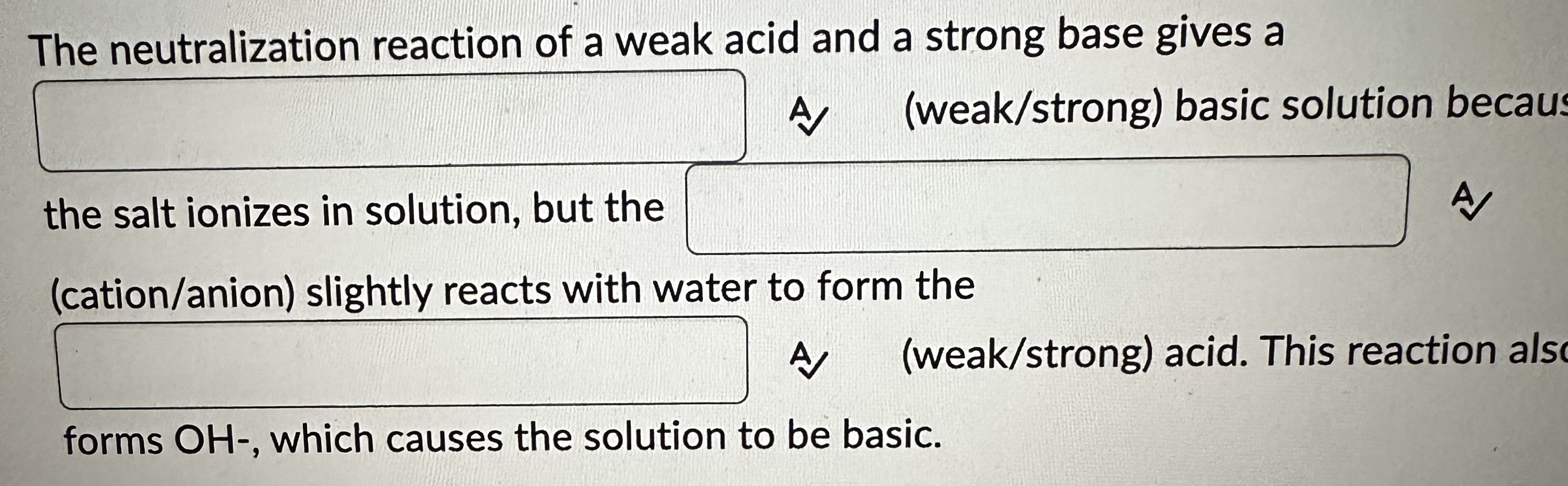 Solved The neutralization reaction of a weak acid and a | Chegg.com