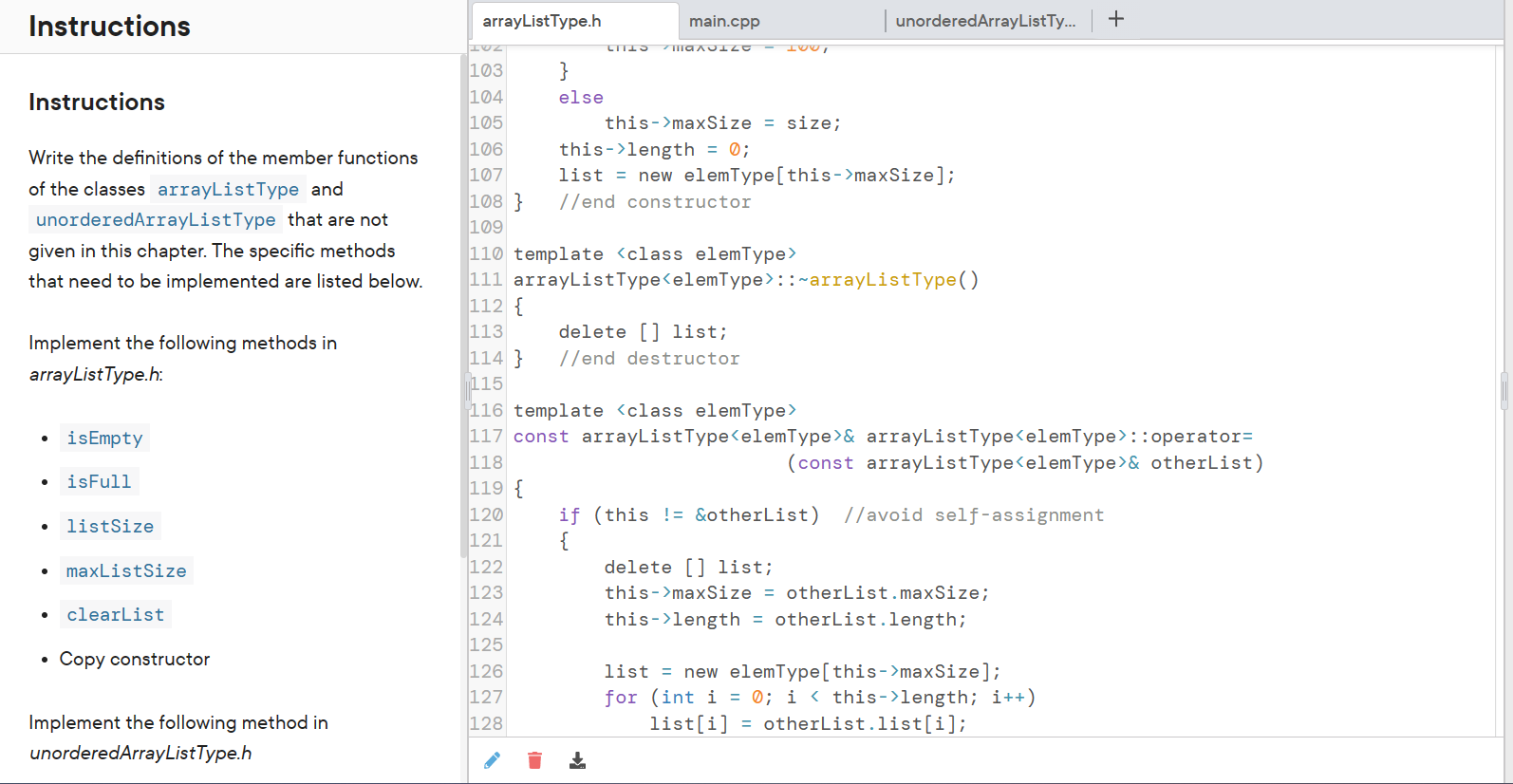 Solved Instructions Write the definitions of the member | Chegg.com