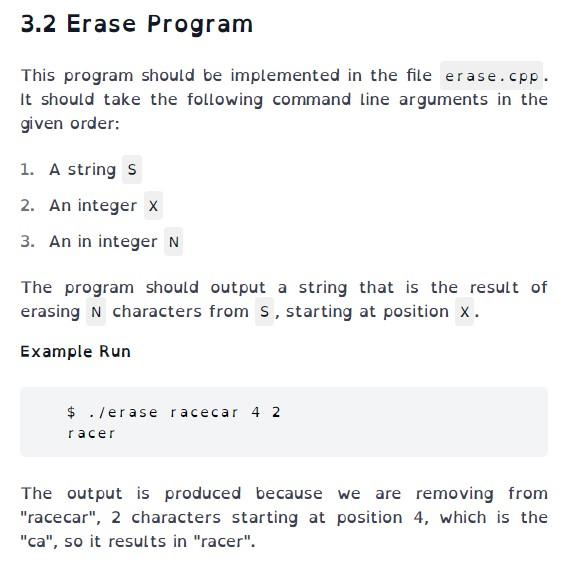 Solved 3.1 Insert Program In this program we will take in a | Chegg.com