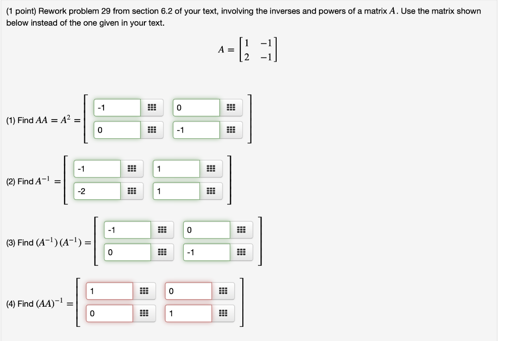 Solved (1 point) Rework problem 29 from section 6.2 of your | Chegg.com
