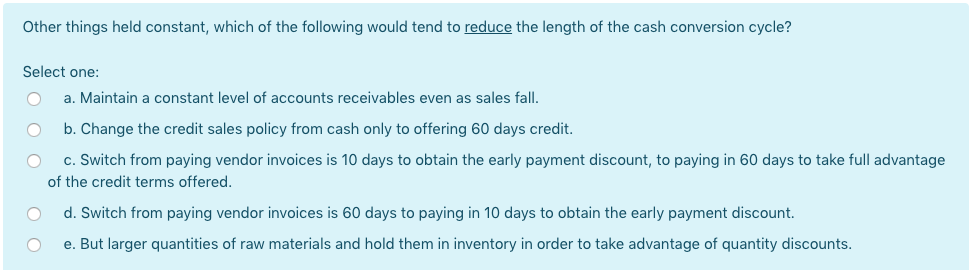 Solved Other things held constant, which of the following | Chegg.com