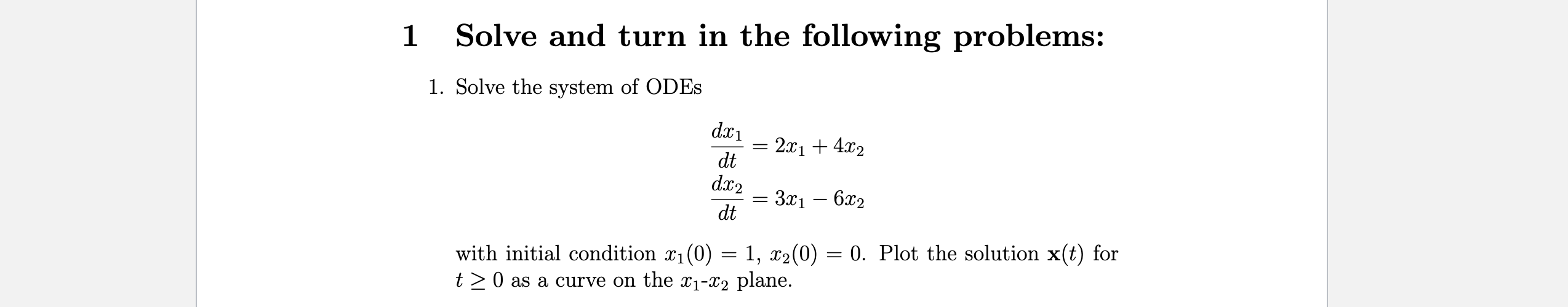 Solved 1 ﻿Solve and turn in the following problems:Solve the | Chegg.com