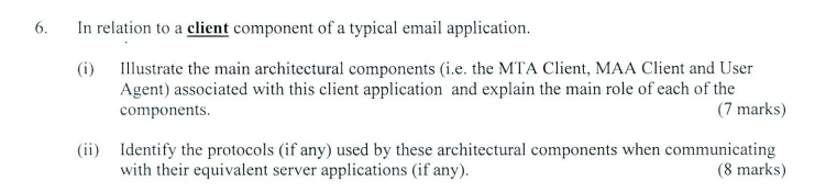 Solved 6. In relation to a client component of a typical | Chegg.com