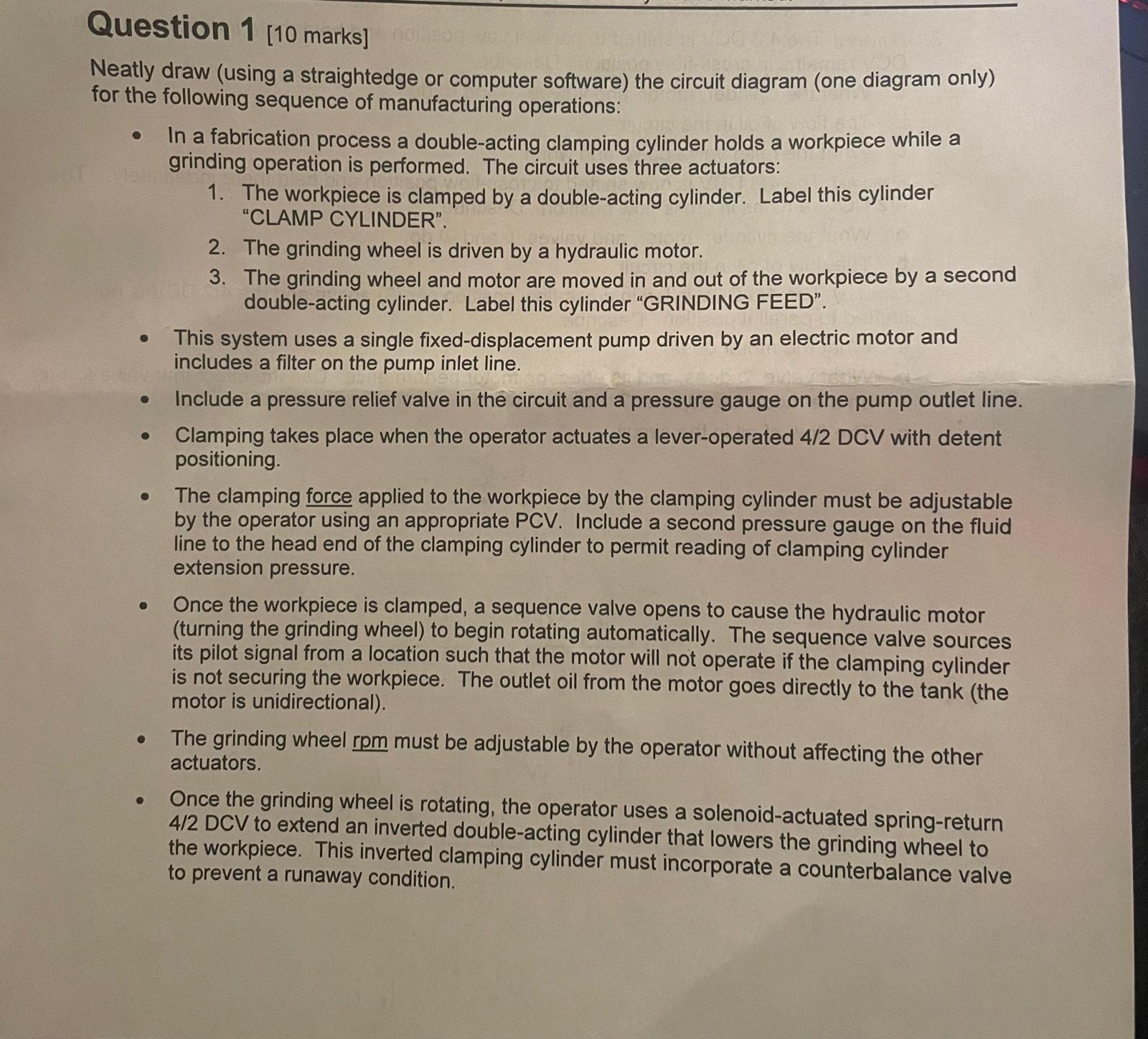 Question 1 [10 ﻿marks] ﻿Neatly draw (using a | Chegg.com