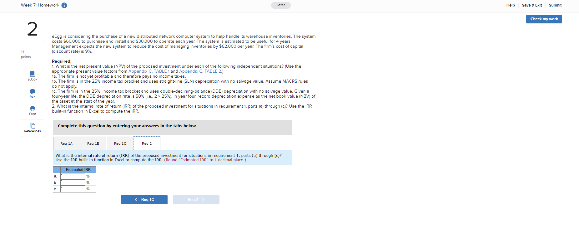Solved eEgg is considering the purchase of a new distributed | Chegg.com