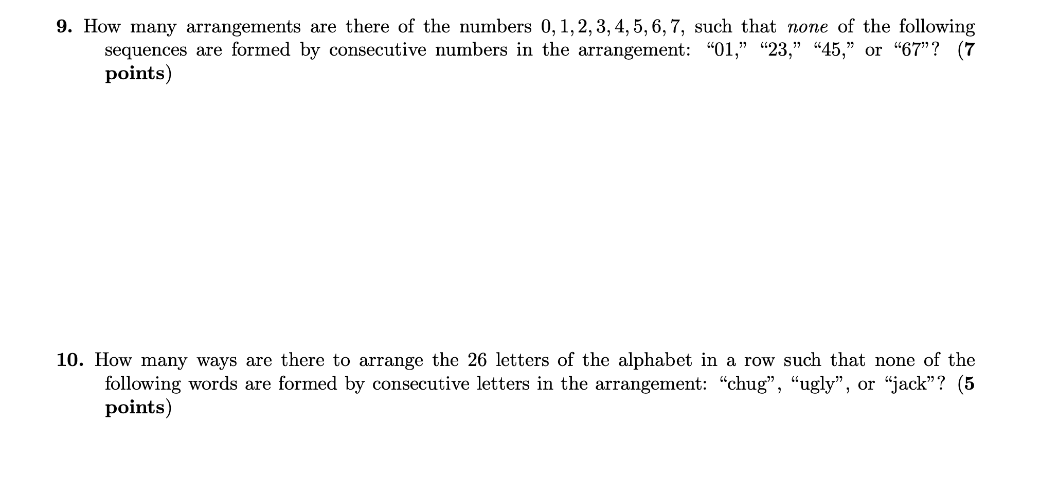 Solved 9. How many arrangements are there of the numbers | Chegg.com