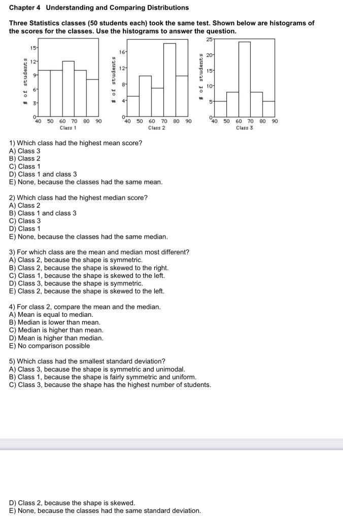Solved Chapter 4 Understanding And Comparing Distributions