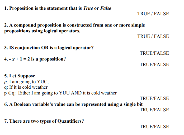 Solved 1. Proposition is the statement that is True or False | Chegg.com