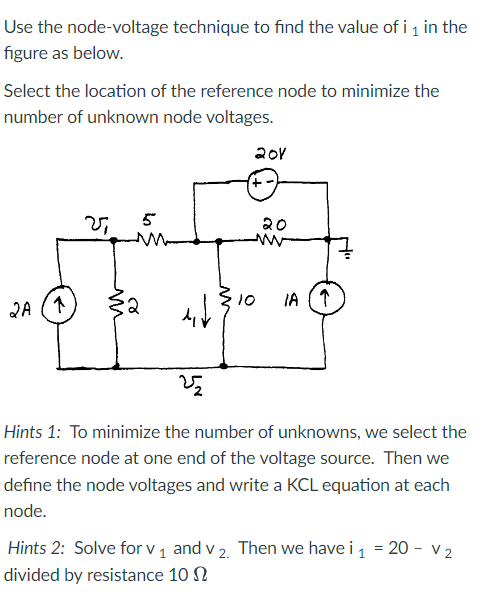 Solved Use the node-voltage technique to find the value of | Chegg.com