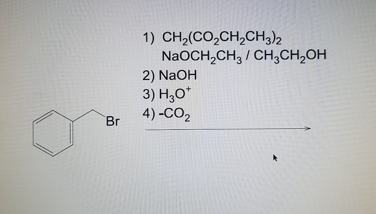 Solved 1) CH2(CO2CH2CH3)2 NaOCH2CH3 CH3CH2OH 2) NaOH 3) H3O | Chegg.com