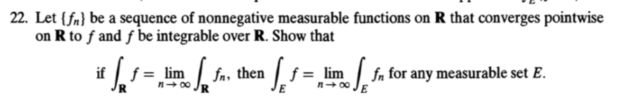 Solved 22. Let (fn) be a sequence of nonnegative measurable | Chegg.com