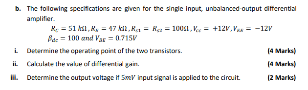 Solved b. The following specifications are given for the | Chegg.com