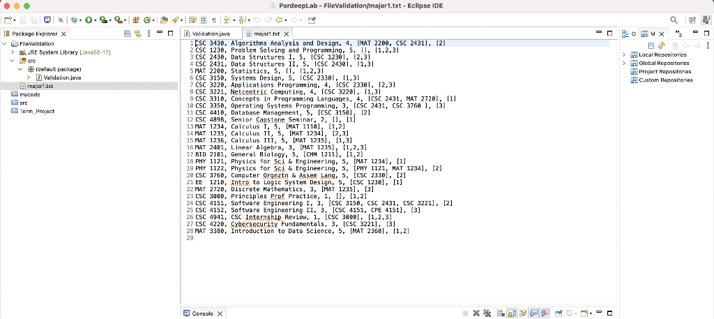 OMX > Local Repositories > Global Repositorins | Chegg.com