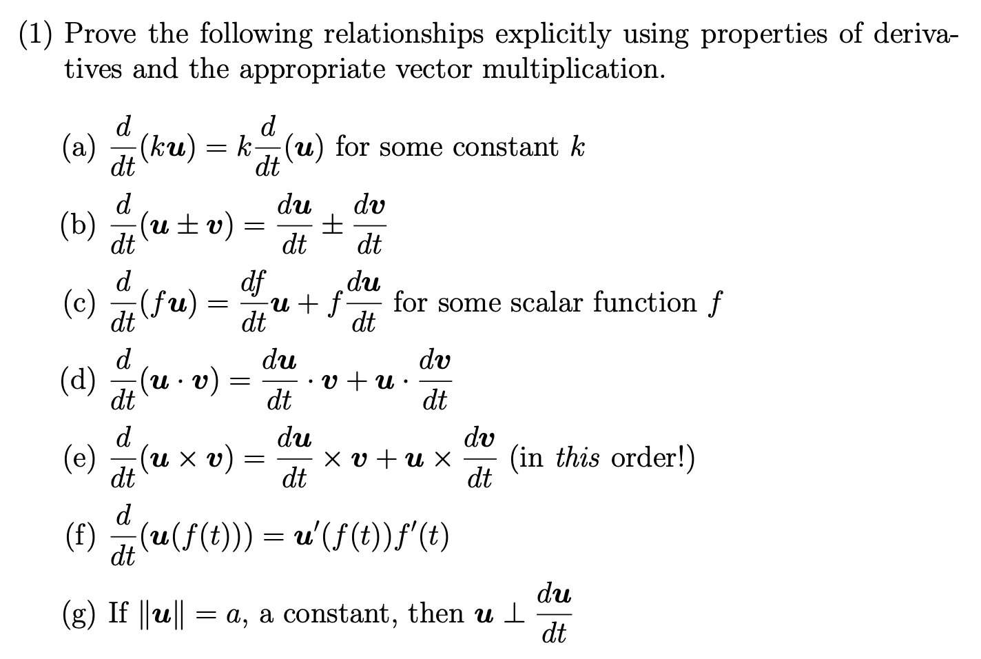Solved THE BOLDED VARIABLES "u" AND "v" are vectors
