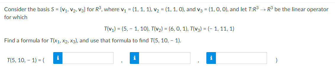 [Solved]: Consider the basis S = {V1, V2, V3} for R",