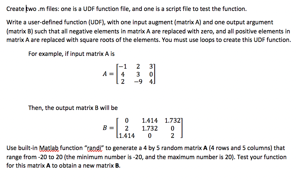 Solved Create Twom Files One Is A Udf Function File And 3274