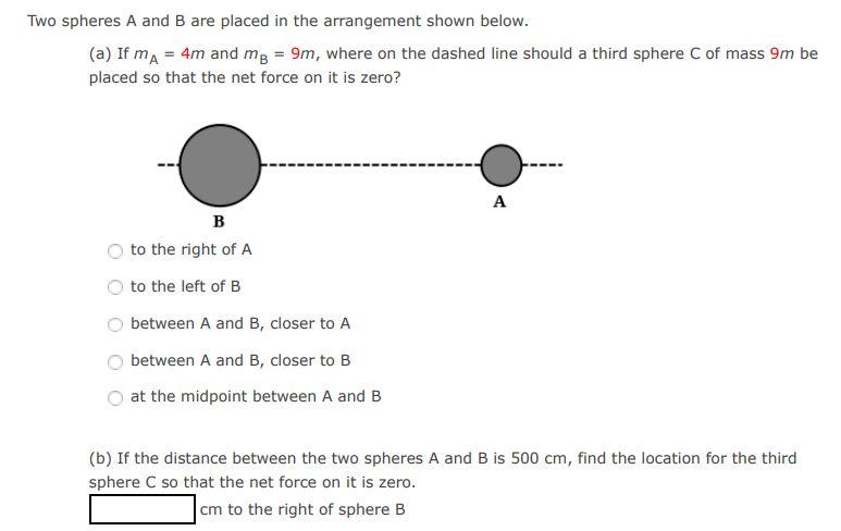 Solved Two spheres A and B are placed in the arrangement | Chegg.com