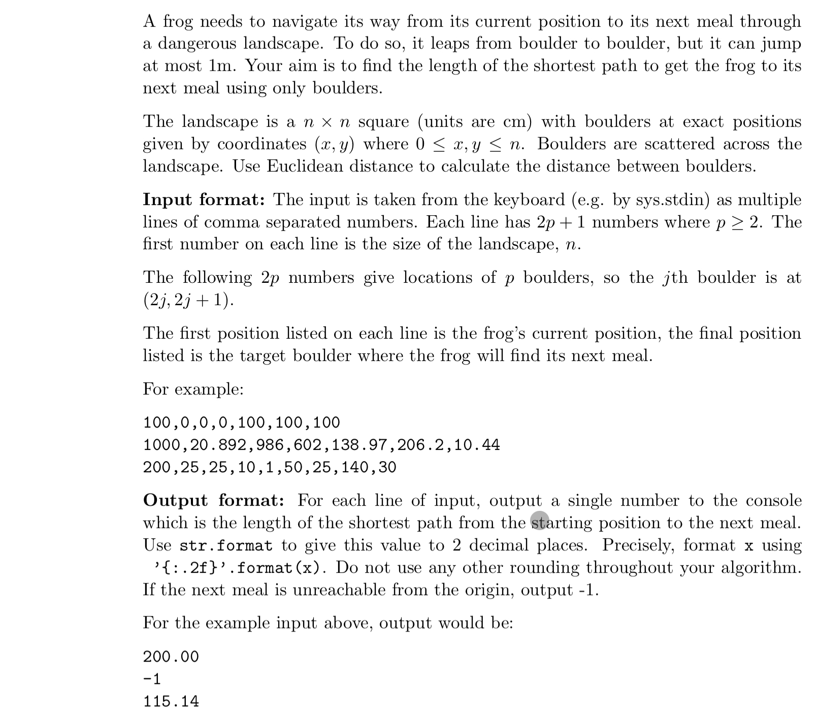 Solved A frog needs to navigate its way from its current | Chegg.com