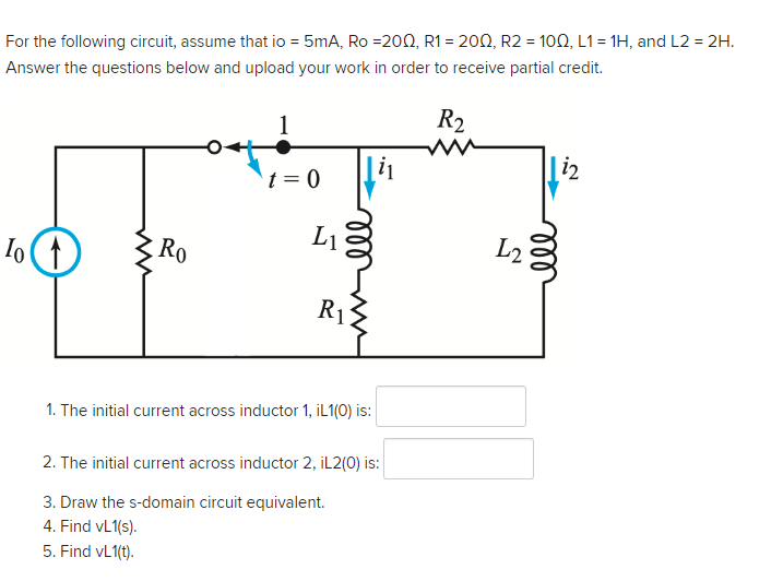 Solved For the following circuit, assume that io | Chegg.com