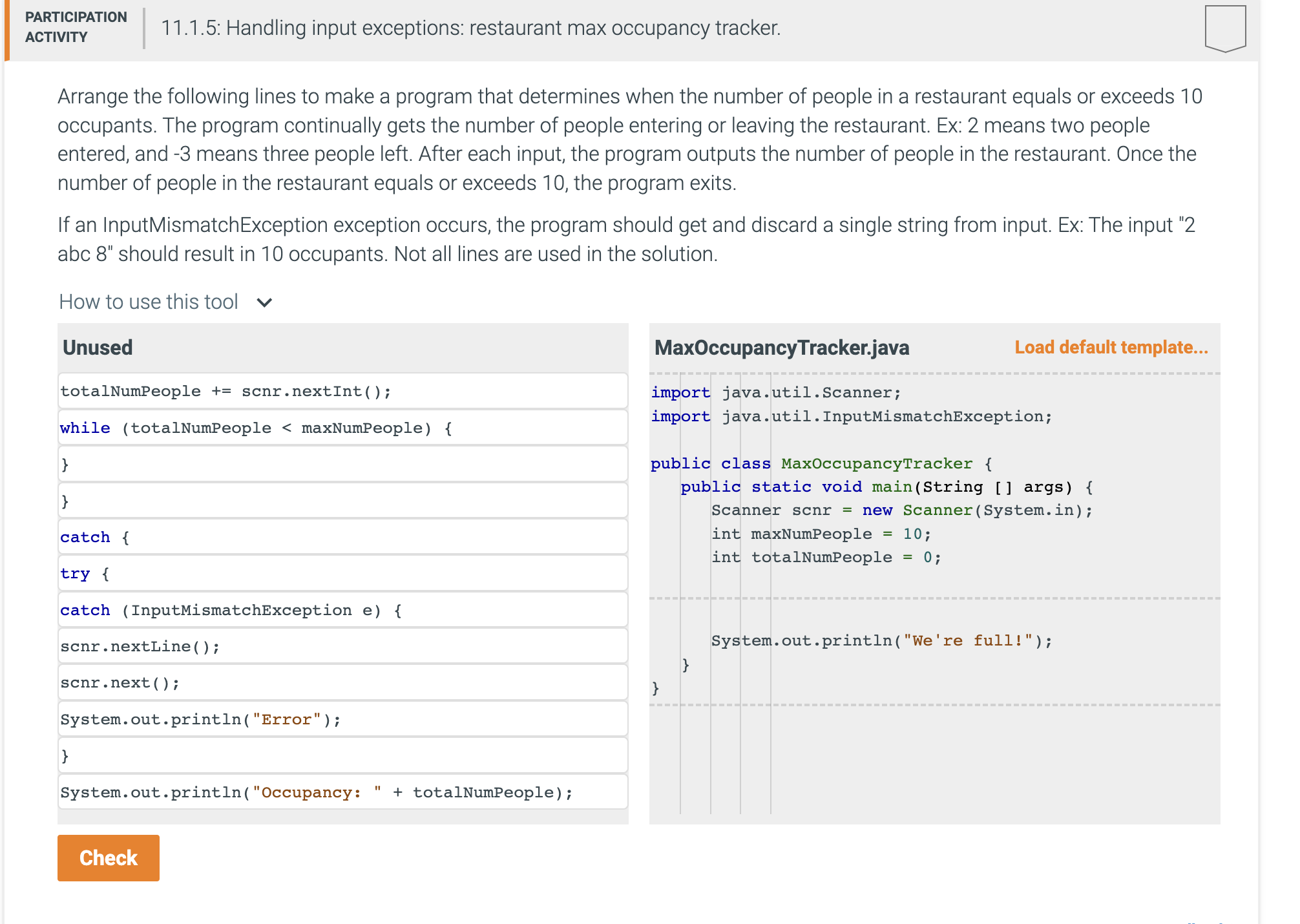 Solved ARTICIPATION CTIVITY 11.1.5: Handling input | Chegg.com