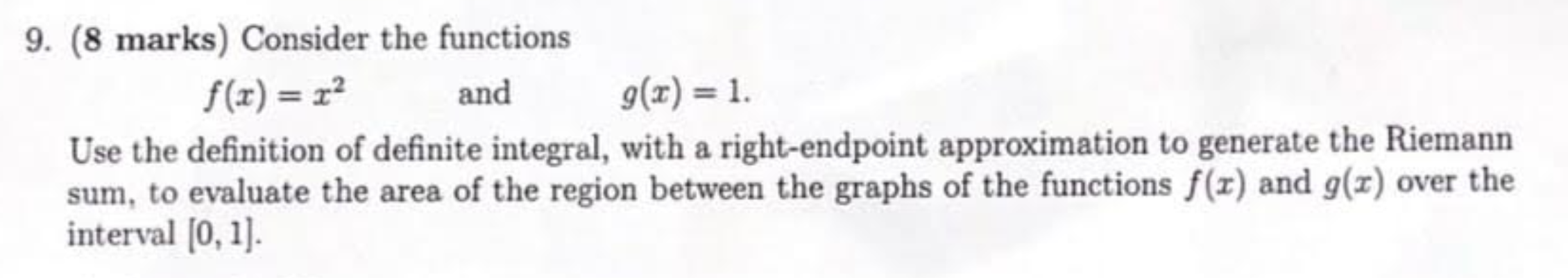 Solved 9. ( 8 marks) Consider the functions f(x)=x2 and | Chegg.com