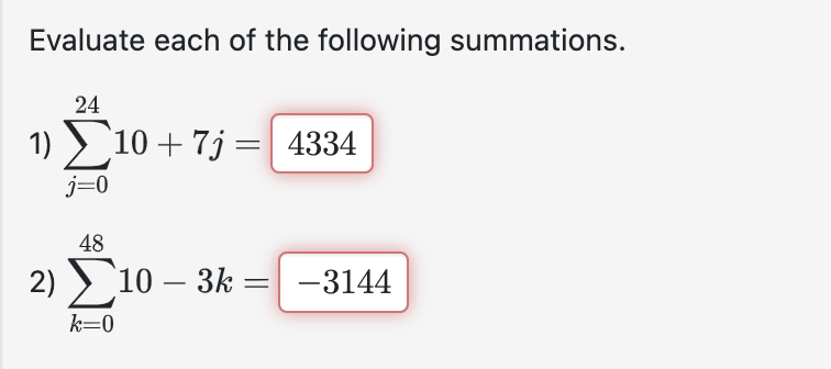 Evaluate each of the following summations. 1) | Chegg.com Evaluate each of the following summations. 1) | Chegg.com