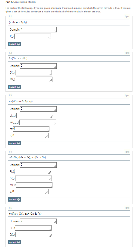 Solved Part A Constructing Models For each of the following | Chegg.com