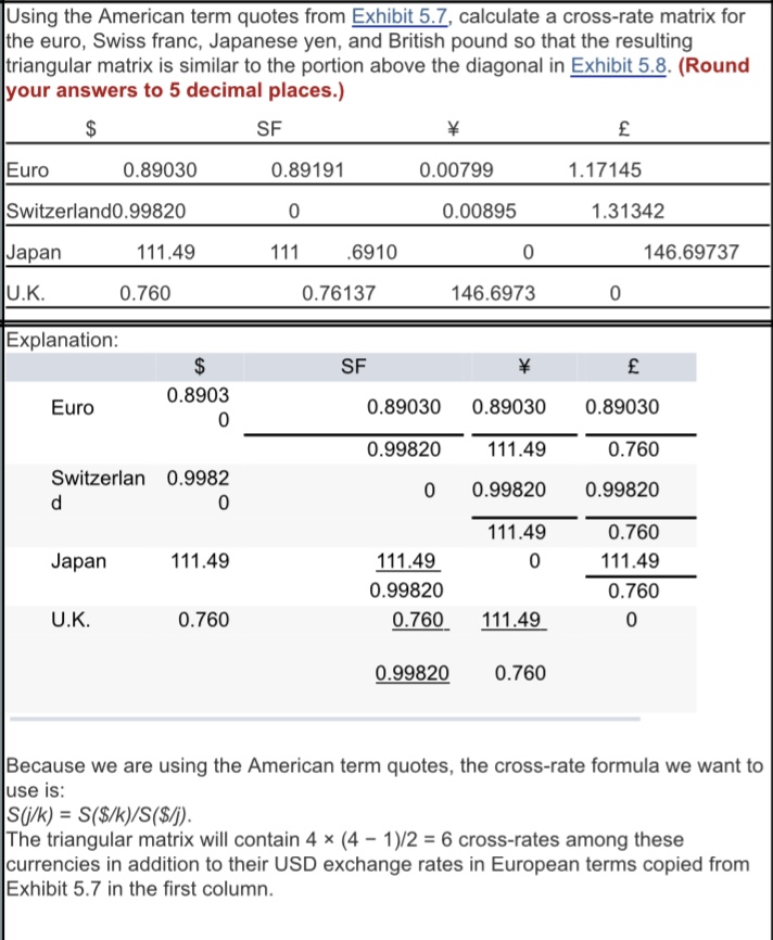 Using the American term quotes from Exhibit 5.7, | Chegg.com