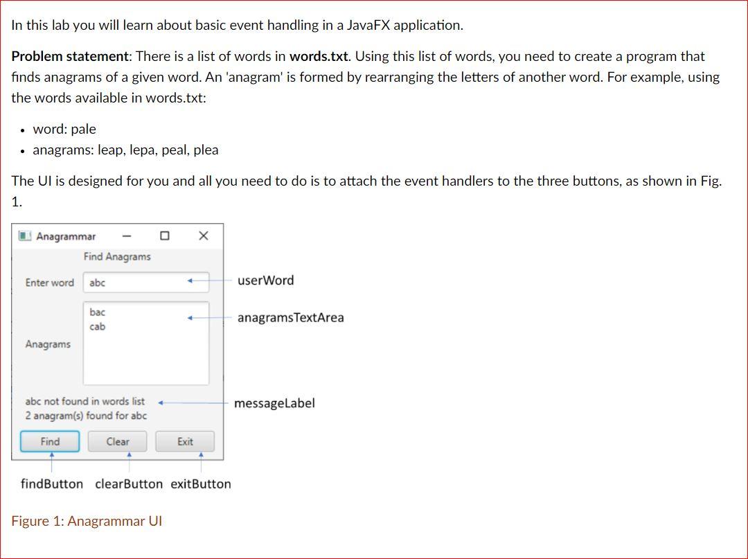 Solved In this lab you will learn about basic event handling | Chegg.com
