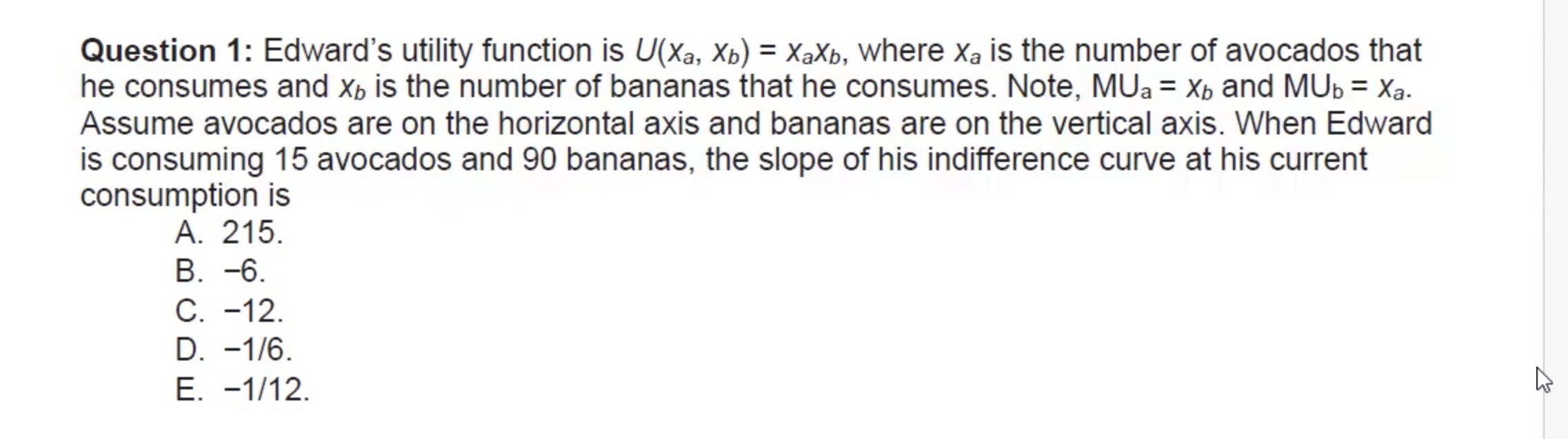 Solved Question 1: Edward's utility function is | Chegg.com