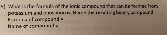 Solved 9) What is the formula of the ionic compound that can | Chegg.com