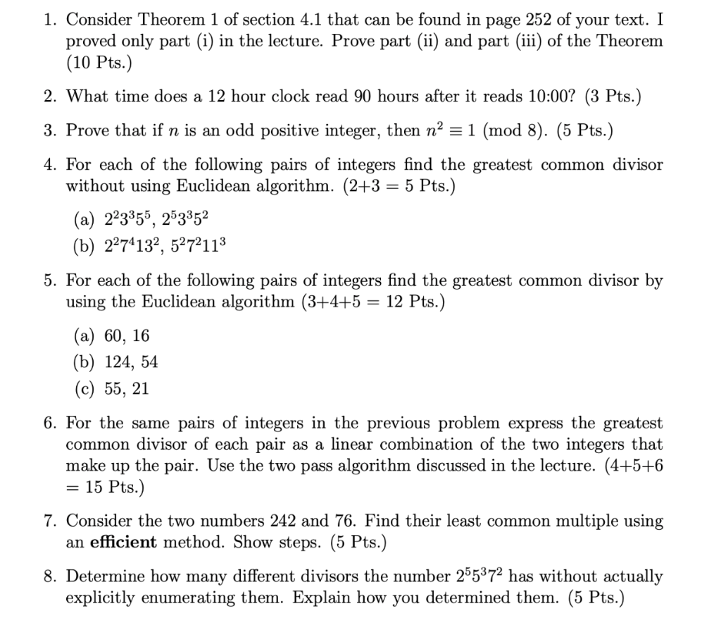 1. Consider Theorem 1 of section 4.1 that can be | Chegg.com