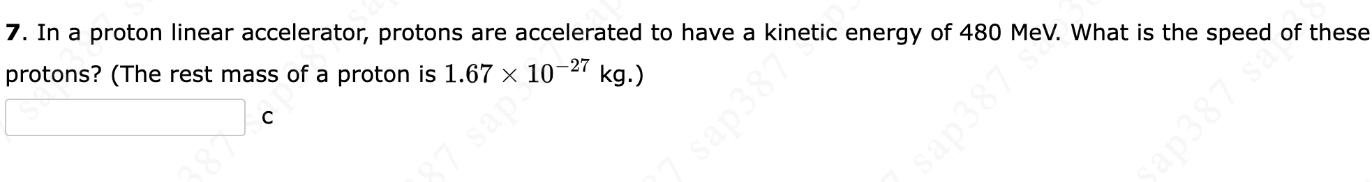 Solved In a proton linear accelerator, protons are | Chegg.com