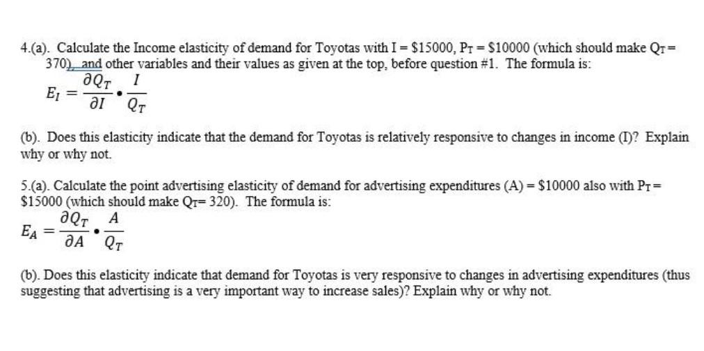 Solved All questions utilize the multivariate demand | Chegg.com