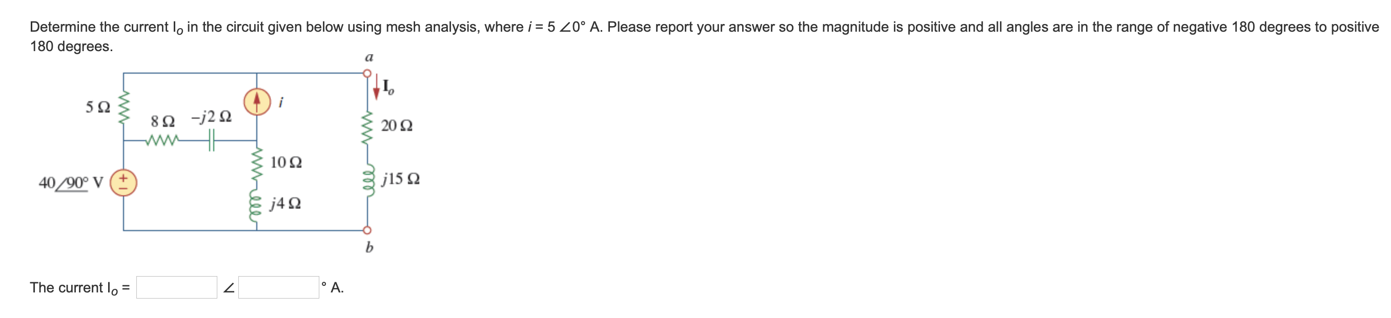 Solved Determine the current loin the circuit given below | Chegg.com